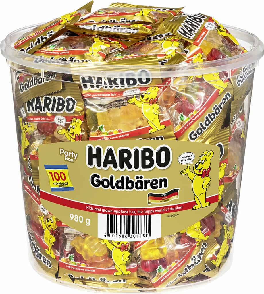 Haribo Goldbären Gummibärchen 100 Minibeutel 980g - pantry24