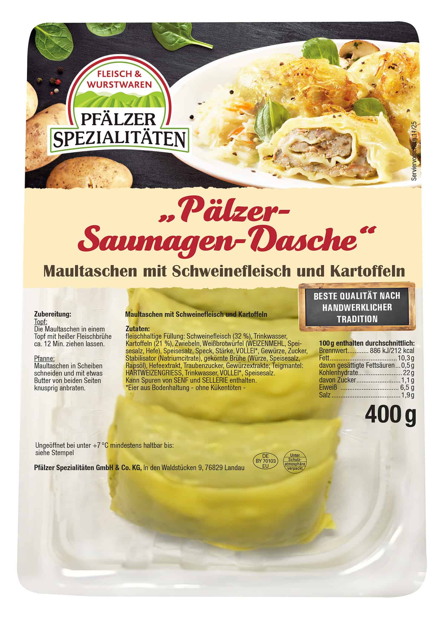 Pfälzer Spezialitäten Saumagen-Dasche 4 x 100g - pantry24